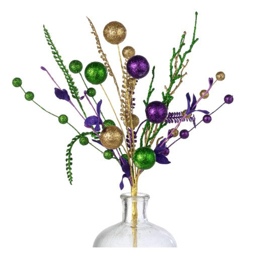 21" Mardi Gras Glitter Filler Ball Bush – Ellis Home & Garden
